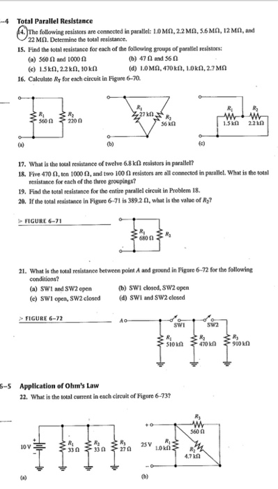 Solved -4 Total Parallel Resistance 14. The following | Chegg.com