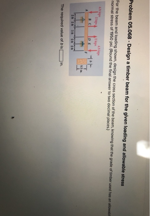 Solved Problem 05.066 - Design a timber beam for the given | Chegg.com
