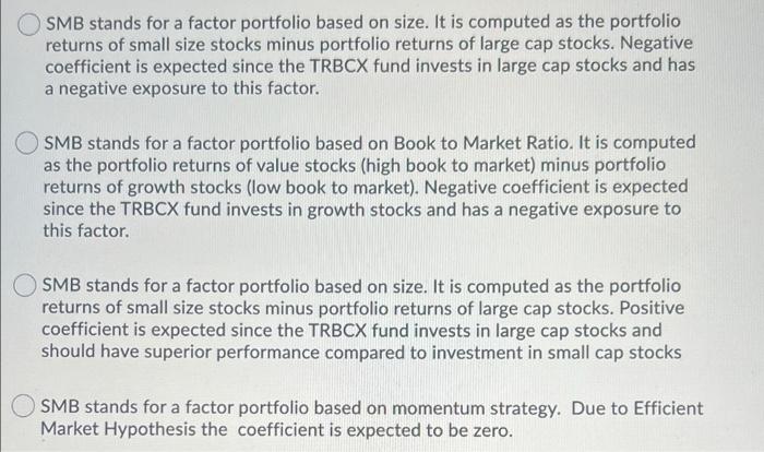 The results of the estimated Multifactor model for | Chegg.com