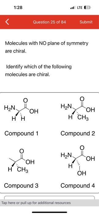 Solved Identify which of the following molecules are chiral. | Chegg.com