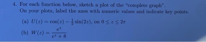 Solved 4. For each function below, sketch a plot of the | Chegg.com