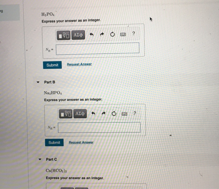 Solved ng H3PO4 Express your answer as an integer. B ? || | Chegg.com