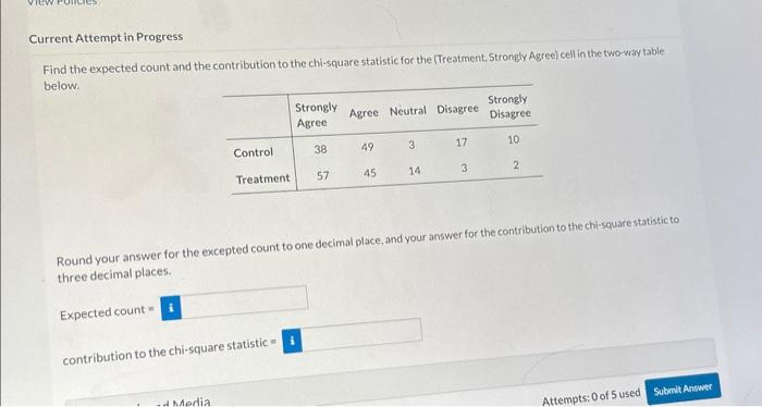 Solved Find the expected count and the contribution to the | Chegg.com