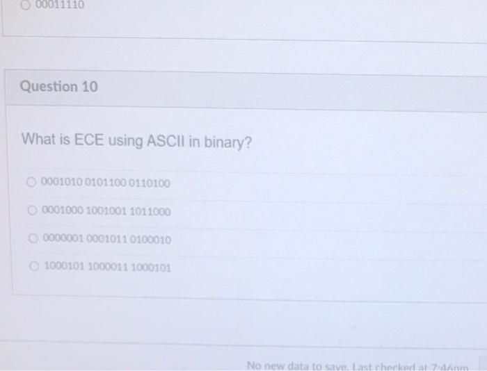 Solved Question 6 1 pts Subtract the following binary | Chegg.com