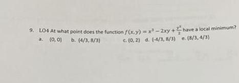Solved L04 ﻿At what point does the function | Chegg.com