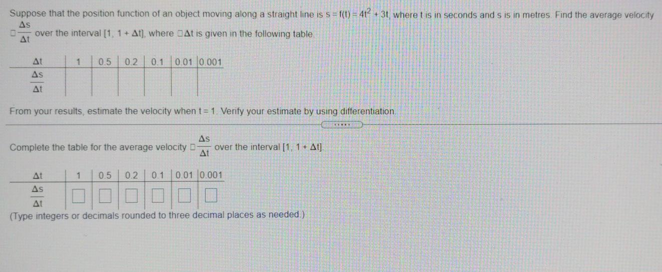 Solved Suppose That The Position Function Of An Object