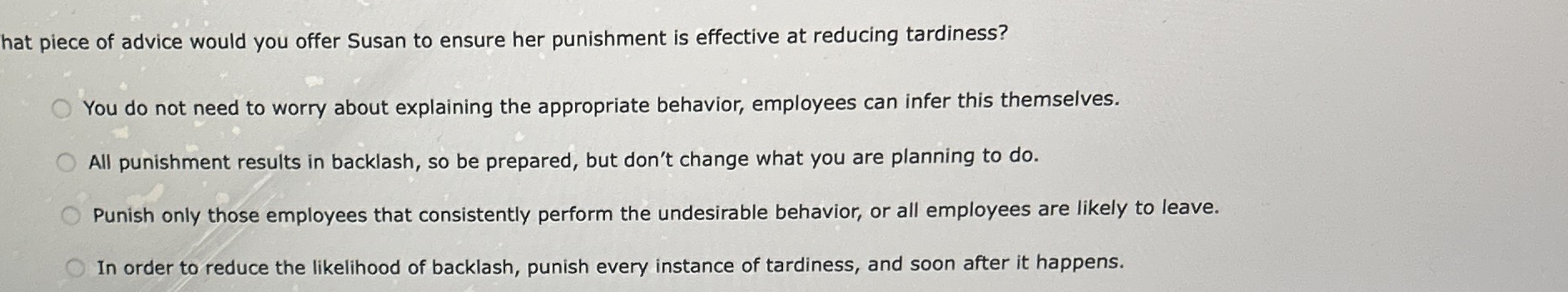 Solved hat piece of advice would you offer Susan to ensure | Chegg.com