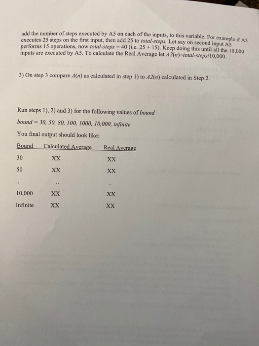 CSC 382 Project 2 Average Case In this project we | Chegg.com