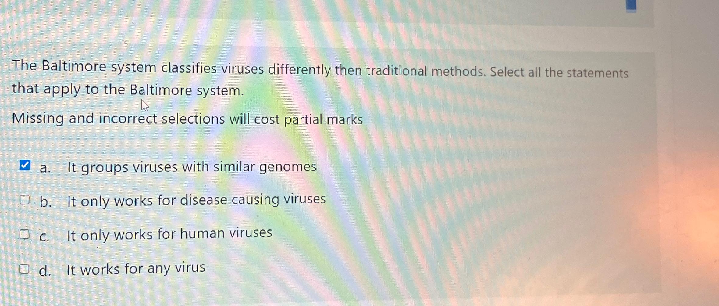 Solved The Baltimore system classifies viruses differently | Chegg.com