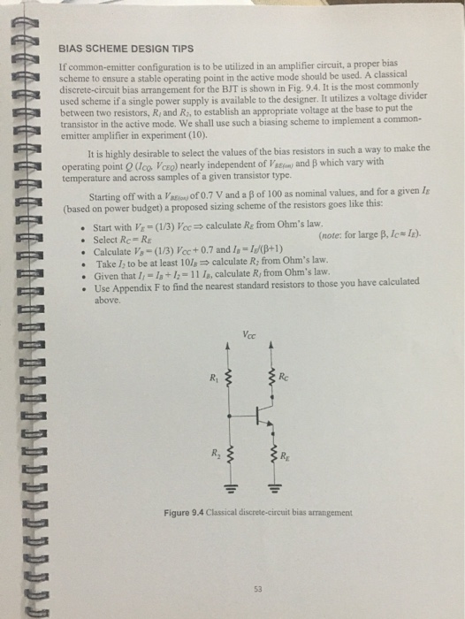 Solved DESIGN ASSIGNMENT 1. Using the bias scheme design | Chegg.com
