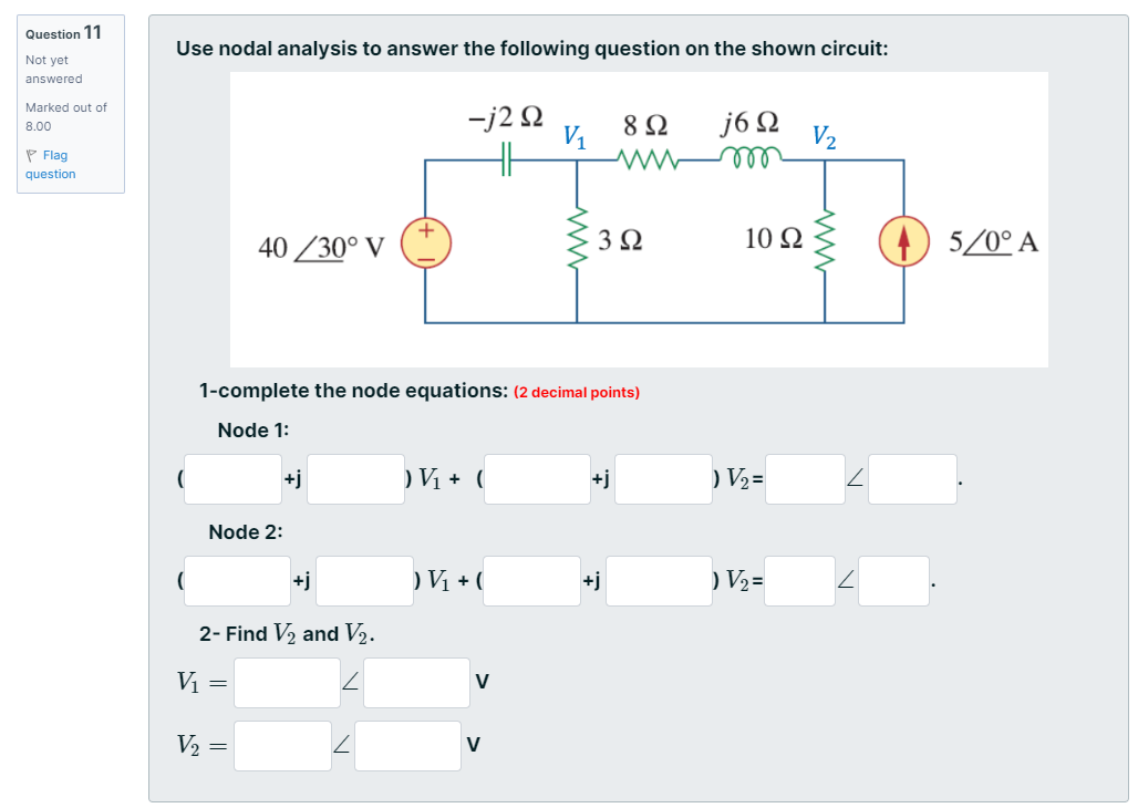 Solved Use nodal analysis to answer the following question | Chegg.com