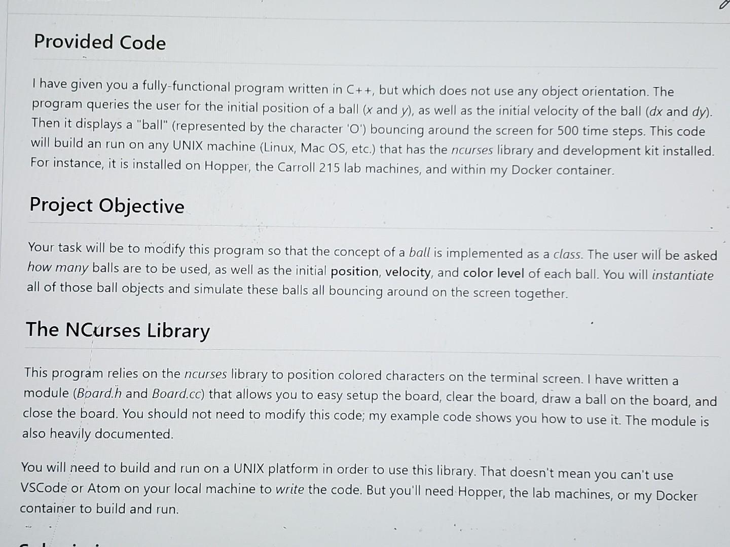 Provided Code I have given you a fully-functional | Chegg.com