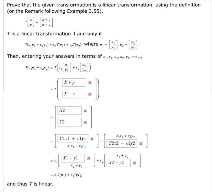 Solved Prove that the given transformation is a linear | Chegg.com
