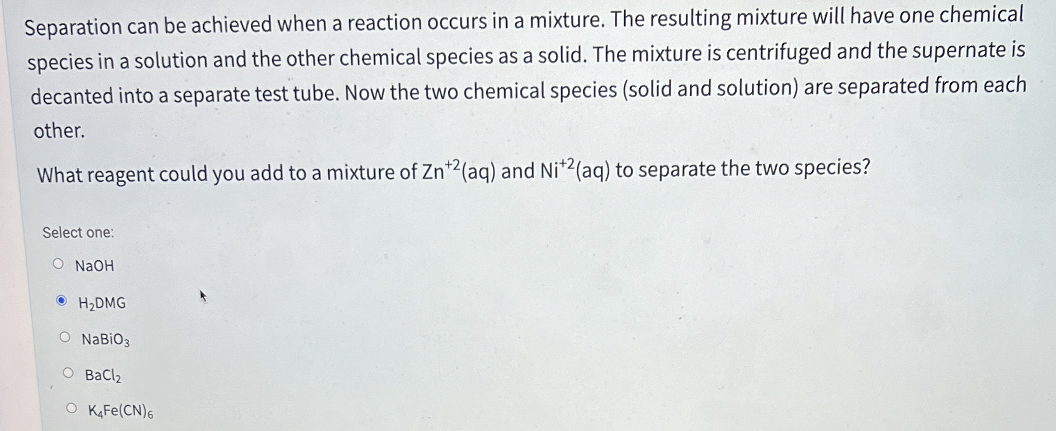 Solved Separation can be achieved when a reaction occurs in | Chegg.com
