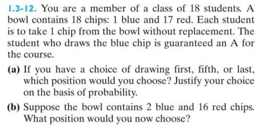 Solved 1.3-12. You are a member of a class of 18 students. A | Chegg.com