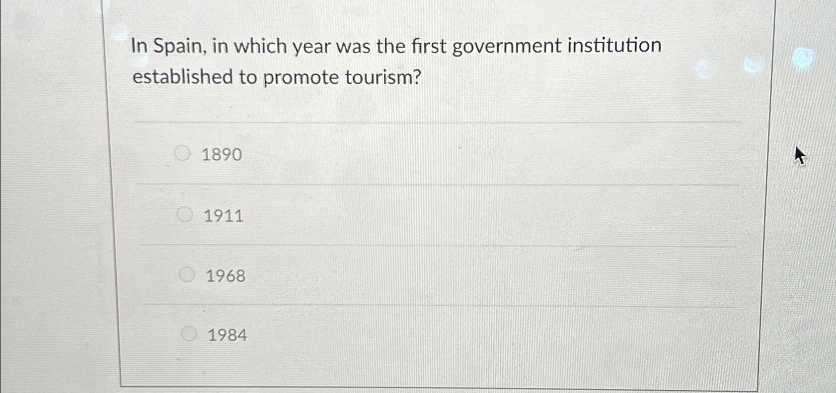 Solved In Spain, in which year was the first government | Chegg.com