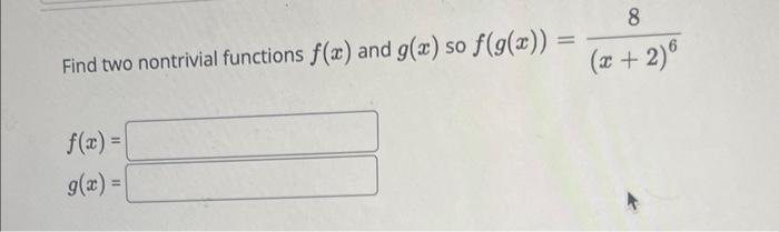 Solved Find two nontrivial functions f(x) and g(x) so | Chegg.com