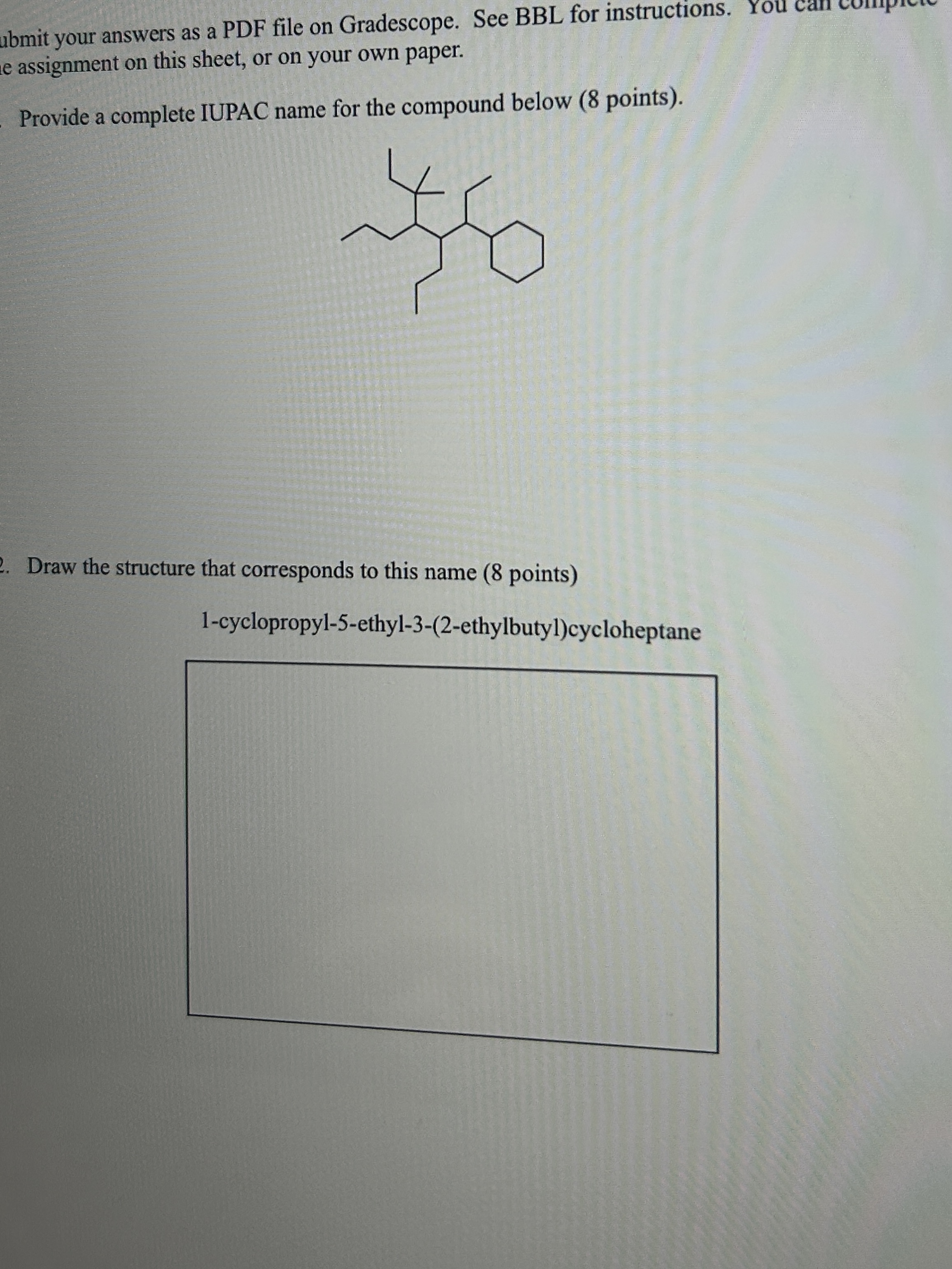 Solved solve.Provide a complete IUPAC name for the compound | Chegg.com