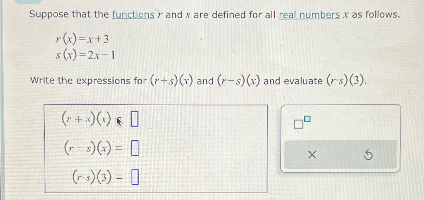 Solved Suppose That The Functions R ﻿and S ﻿are Defined For 