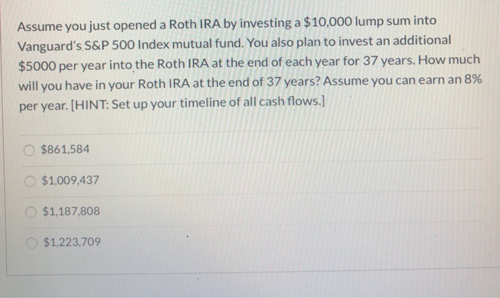 Solved Assume you just opened a Roth IRA by investing a | Chegg.com
