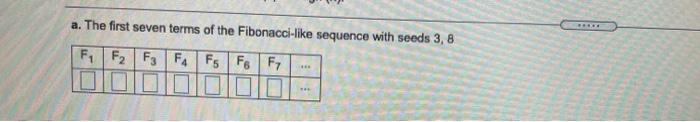 Solved a. The first seven terms of the Fibonacci-like | Chegg.com