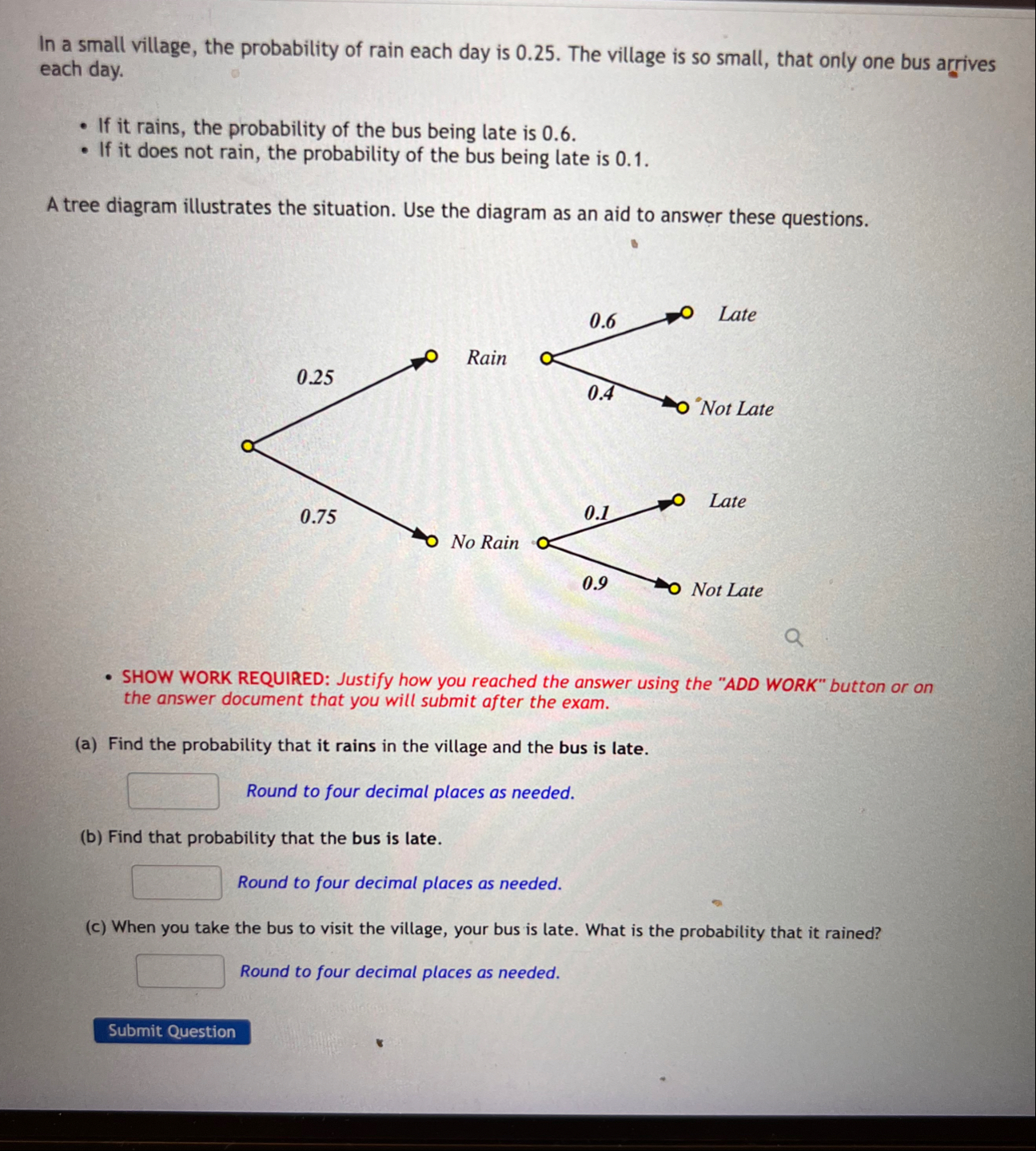 Solved In a small village, the probability of rain each day | Chegg.com