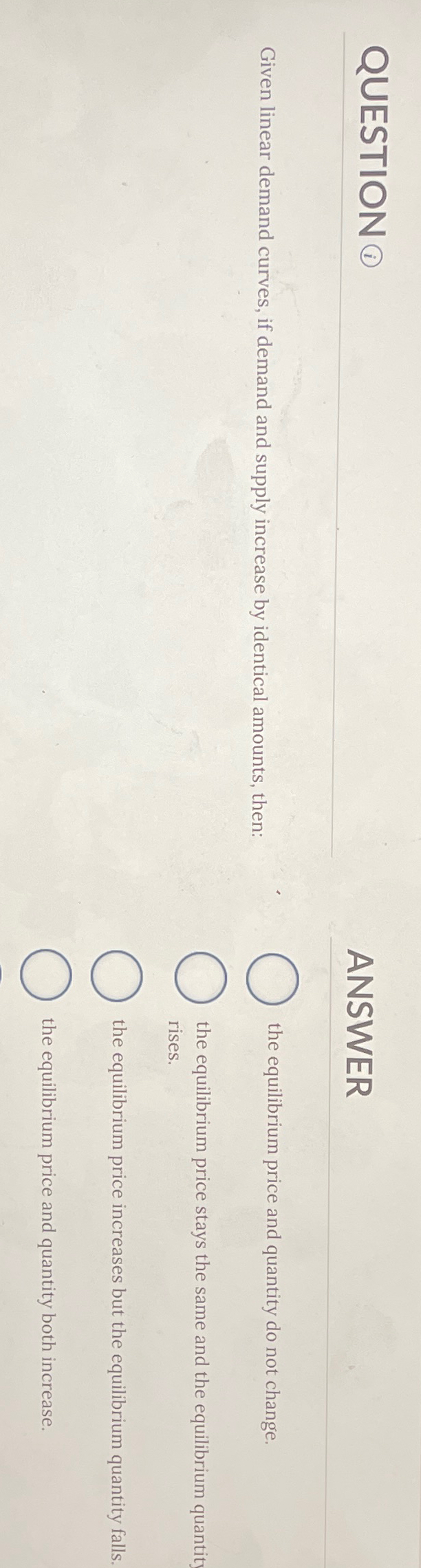 Solved QUESTION (i)ANSWERGiven linear demand curves, if | Chegg.com