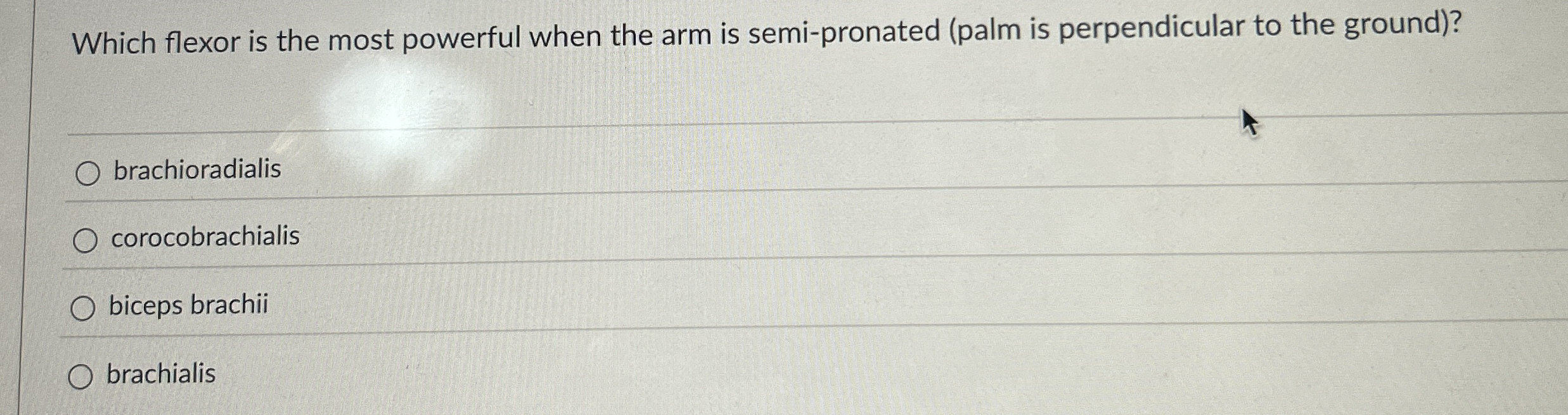 Solved Which flexor is the most powerful when the arm is | Chegg.com