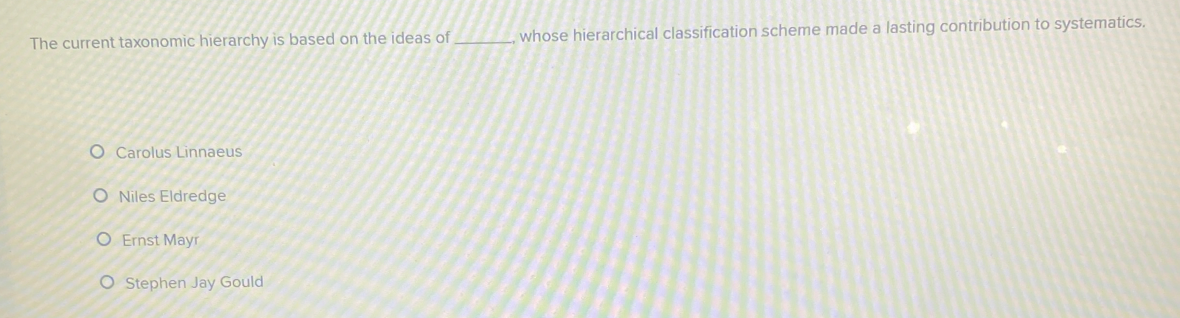Solved The current taxonomic hierarchy is based on the ideas | Chegg.com
