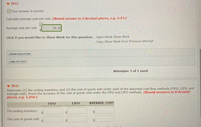 Solved Problem 6-03A a, b1-b2, c (Part Level Submission) | Chegg.com