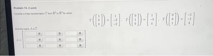 Solved Problem 14, (1) point Consider a linear | Chegg.com
