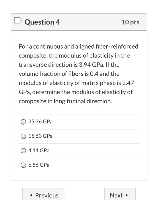 Solved Question 4 10 pts For a continuous and aligned | Chegg.com