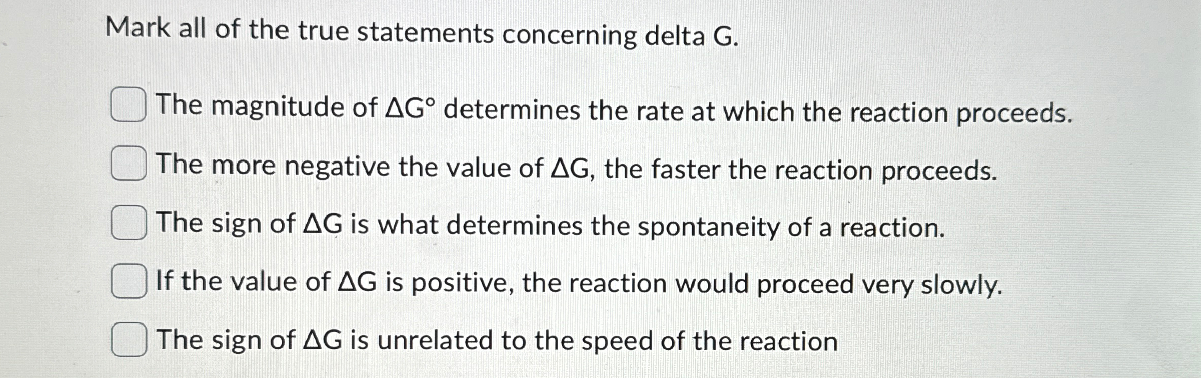 Solved Mark all of the true statements concerning delta | Chegg.com