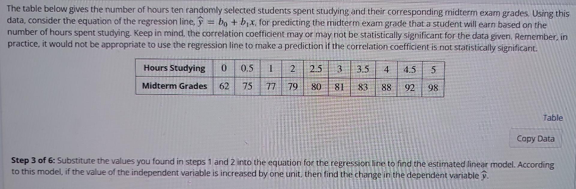 Solved \r\nThe table below gives the number of hours ten | Chegg.com