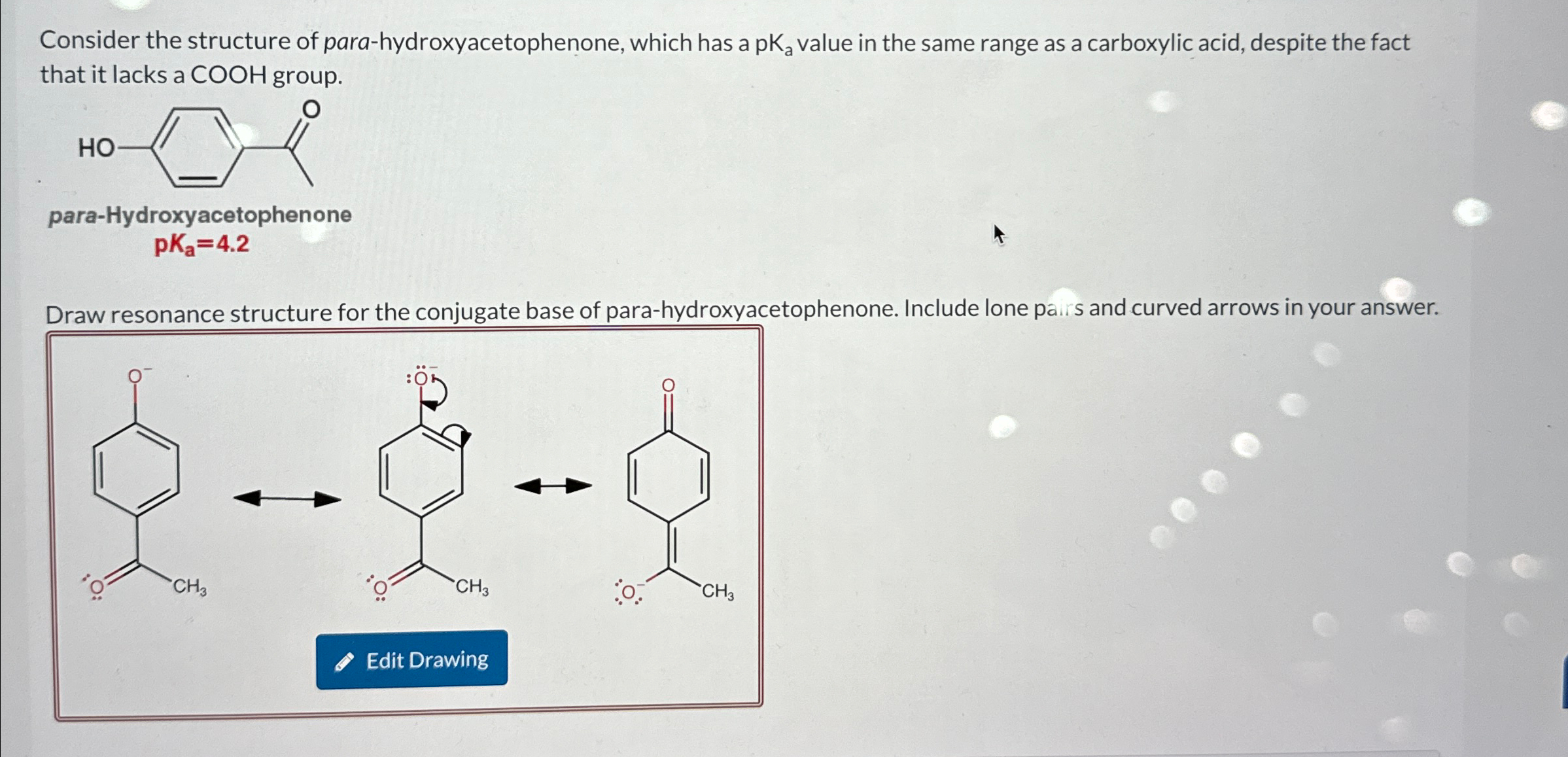 [Solved]: Consider the structure of para-hydroxyacetophenone