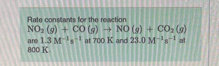 Solved Rate constants for the reaction | Chegg.com