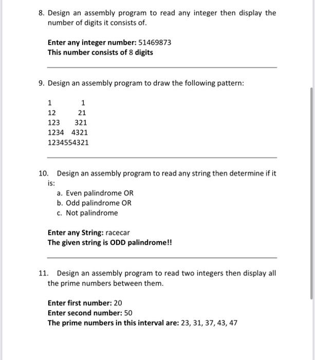 Solved 8. Design an assembly program to read any integer | Chegg.com