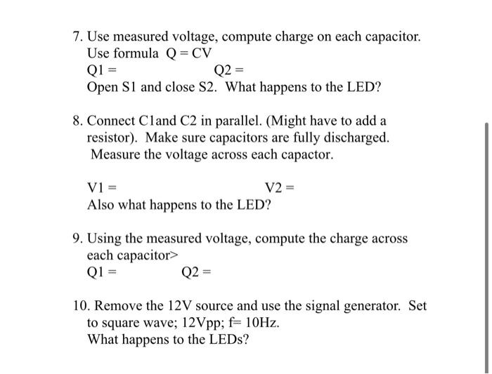 Solved Lab Report for Lab 18 Capacitors Name Date Using the | Chegg.com