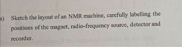 Solved a) Sketch the layout of an NMR machine, carefully | Chegg.com