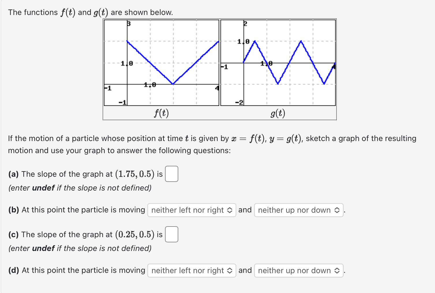 Solved The functions f(t) ﻿and If the motion of a particle | Chegg.com