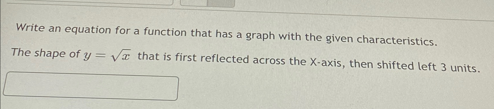 Solved Write an equation for a function that has a graph | Chegg.com