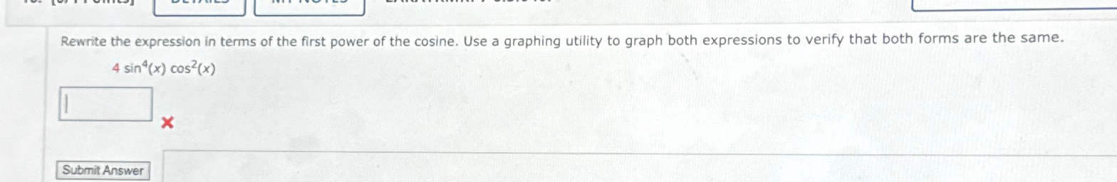 Solved Rewrite the expression in terms of the first power of | Chegg.com