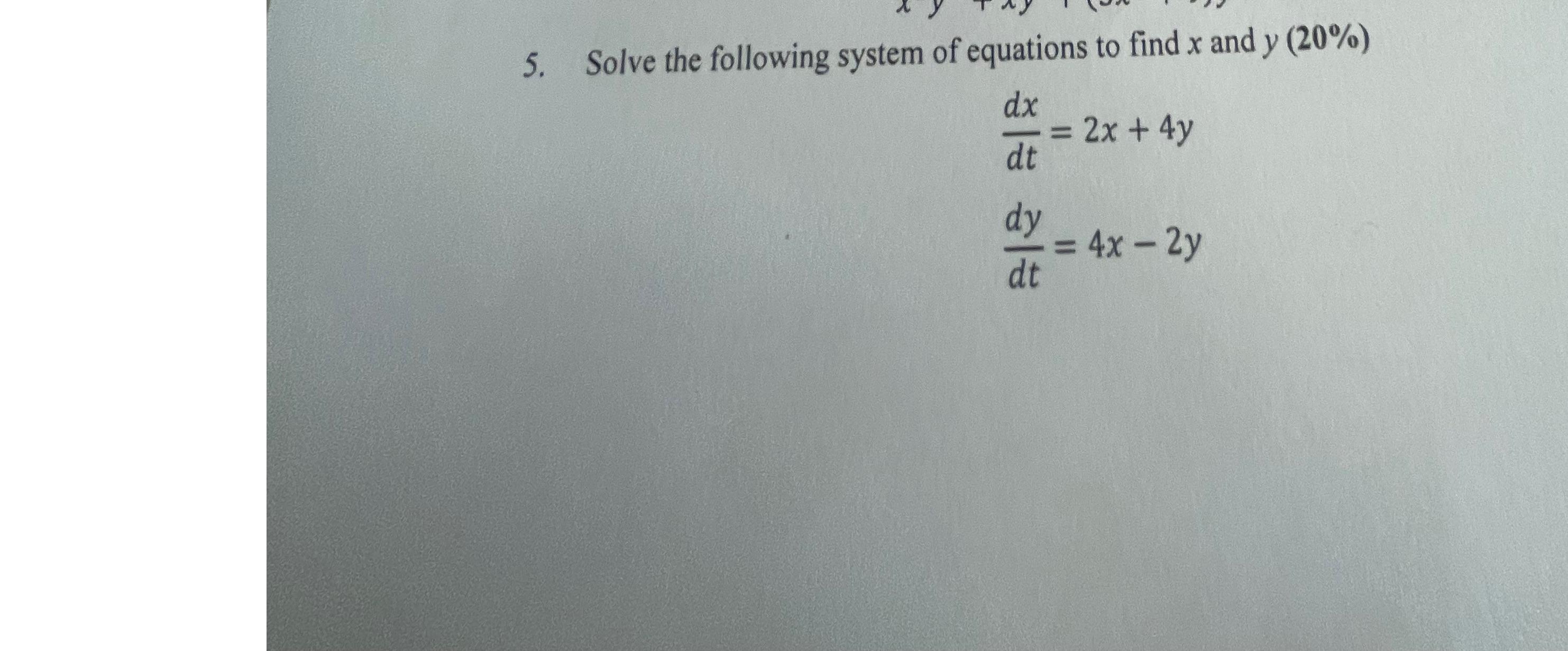 Solved Solve the following system of equations to find x | Chegg.com