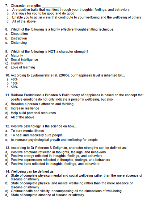 Solved Character strengthsa. ﻿Are positive traits that | Chegg.com