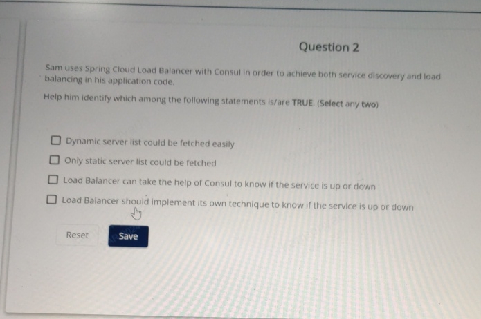 Solved Question 2sam Uses Spring Cloud Load Balancer With