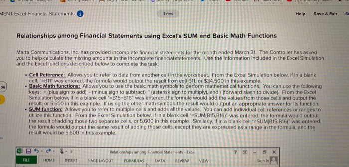 Solved Excel Financial Statements Solved Excel Financial Statements