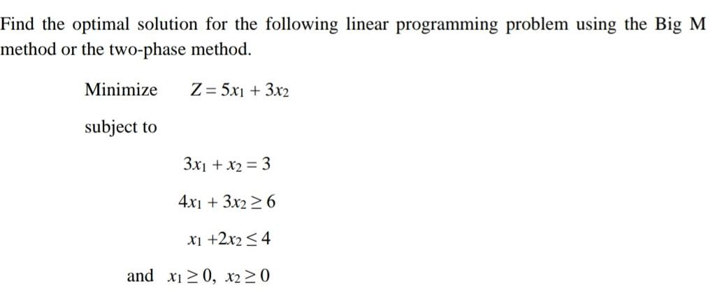 Solved ind the optimal solution for the following linear | Chegg.com