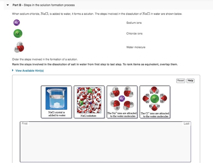 Solved Part - Factors affecting the dissolution process The | Chegg.com