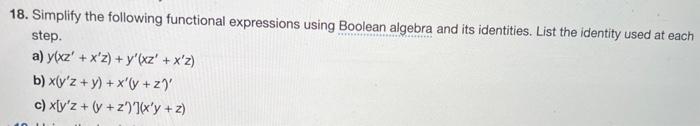 Solved 18. Simplify the following functional expressions | Chegg.com