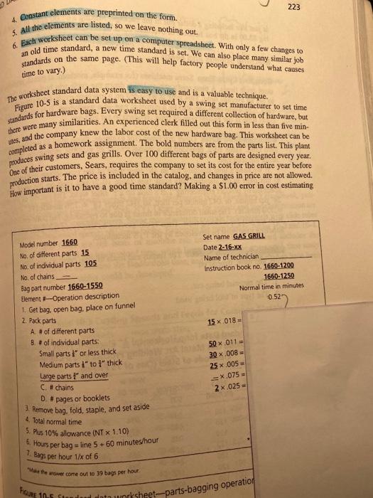 Solved 223 A Constant elements are preprinted on the form. | Chegg.com